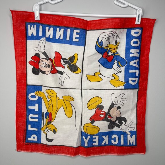 Disney | Accessories | Vintage Disney Mickey Mouse Character Bandana ...